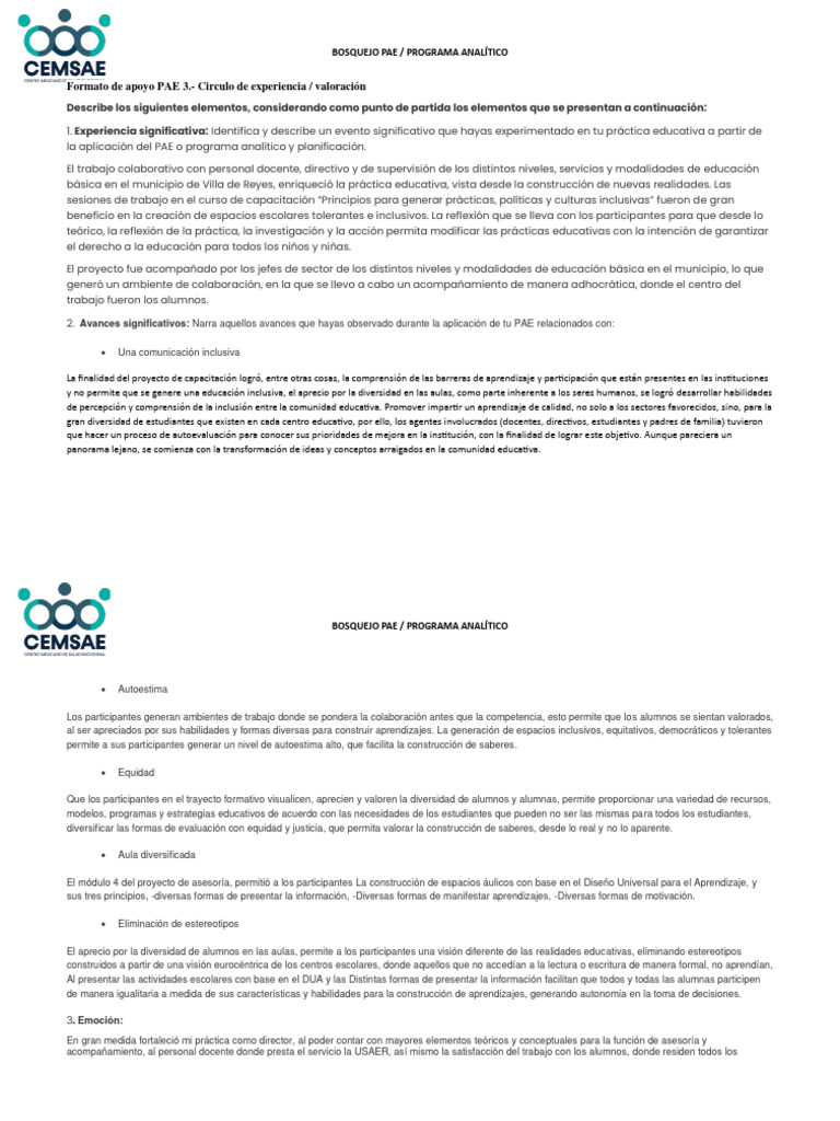 Apoyo Al PAE 3 | PDF