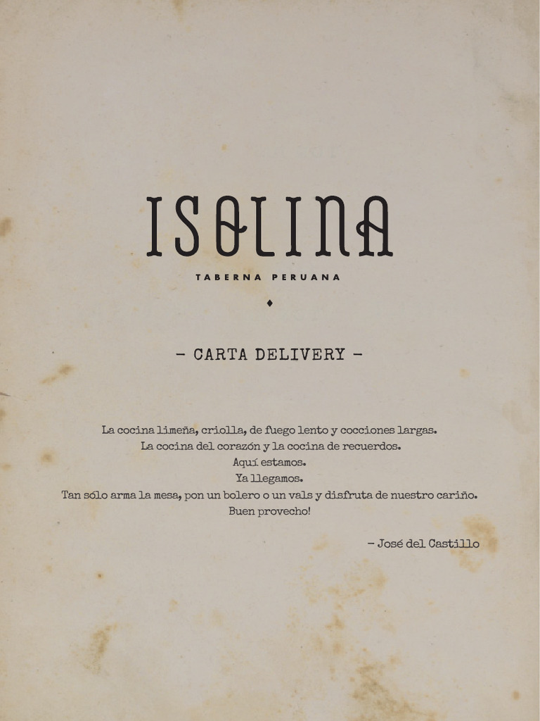 Carta Isolina | PDF | Comida y bebida | Ingredientes de comida
