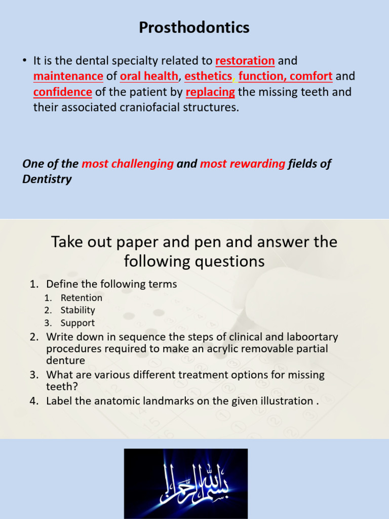Prosthodontic Treatment Options | PDF | Prosthodontics | Dental Implant