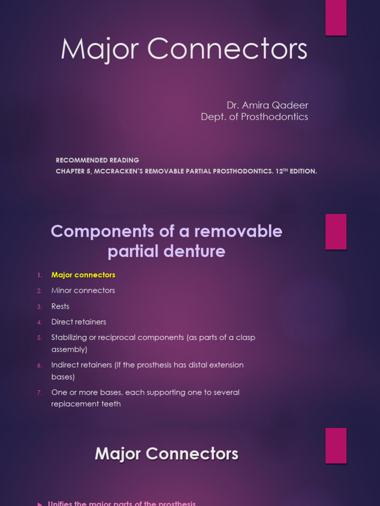 3.major Connectors | PDF | Dentistry | Mouth
