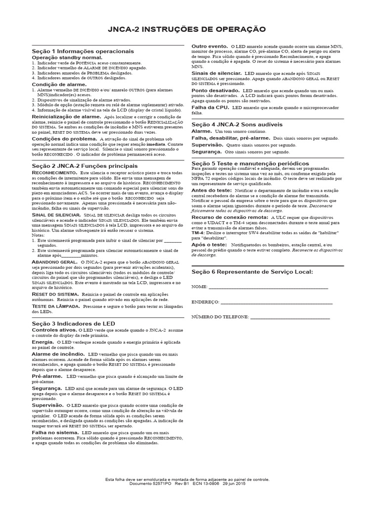 Jnca-2 Instruções de Operação | PDF