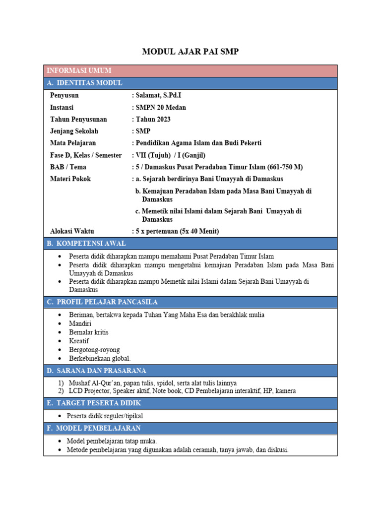 Modul Pai 7 Bab 5-1 | PDF