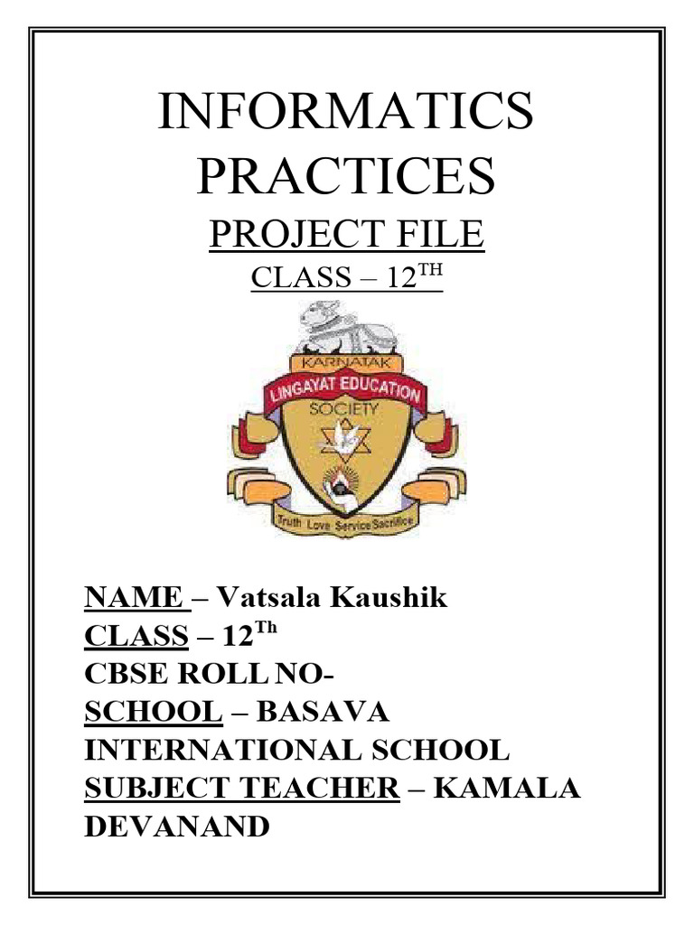 IP Project File - Vatsala | PDF