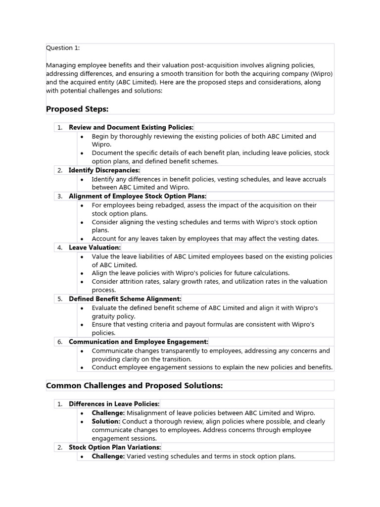 Wipro case study answers | PDF