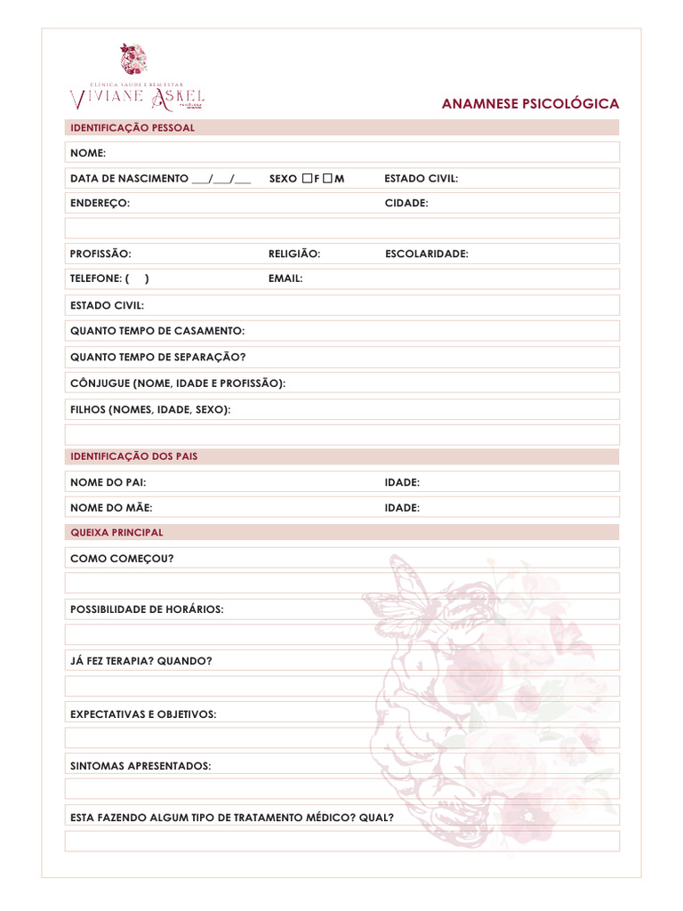 Ficha de Anamnese | PDF | Ciências Sociais | Autoajuda