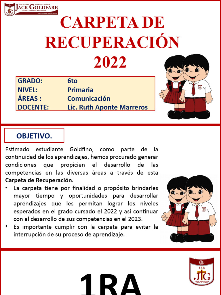 CARPETA DE RECUPERACIÓN -COMUNICACIÓN PRIMARIA | PDF CARPETA DE RECUPERACIÓN -COMUNICACIÓN PRIMARIA | PDF