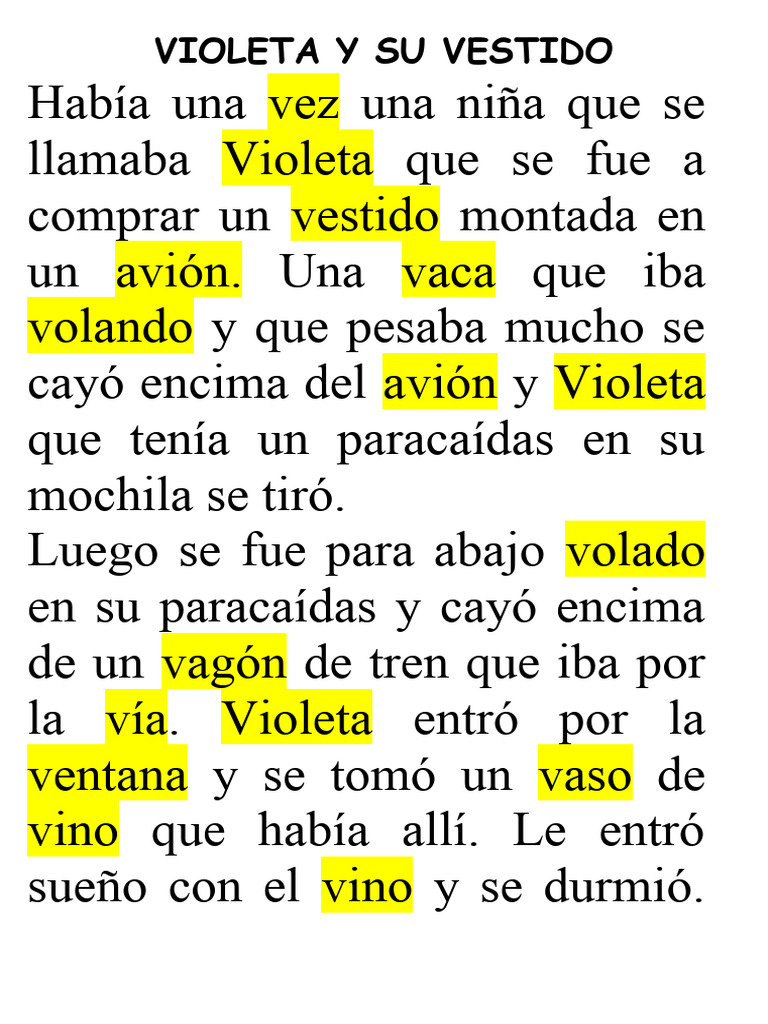 Violeta y Su Vestido 2x2 | PDF