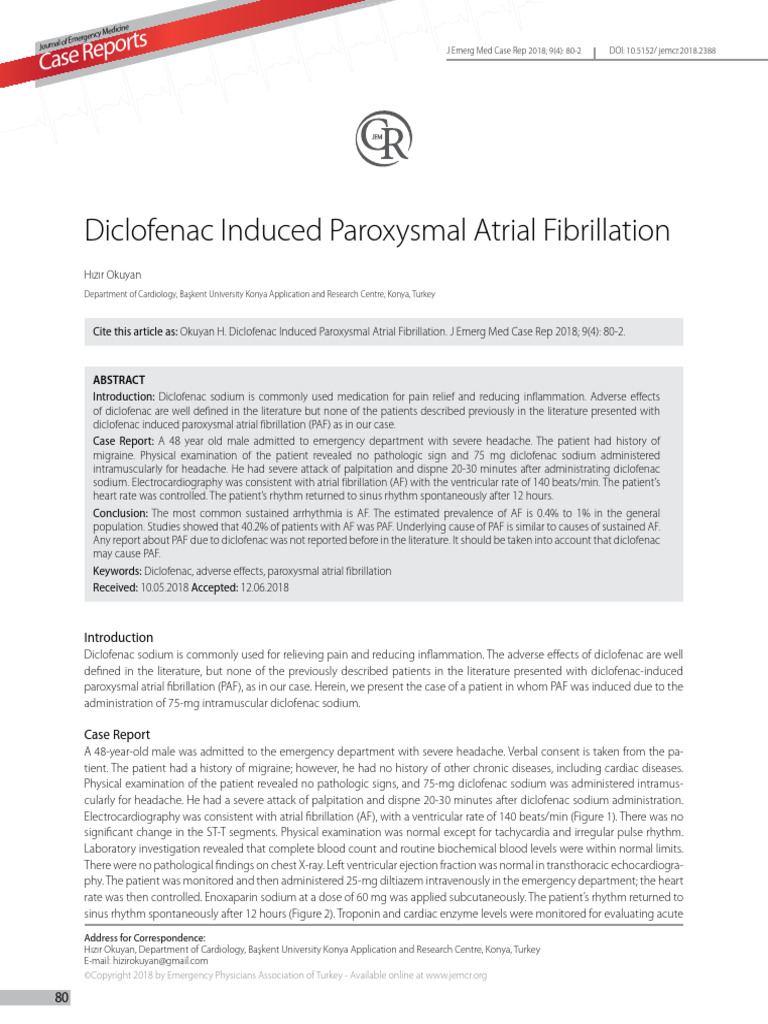Diclofenac Induced Paroxysmal Atrial Fibrillation (#536628) - 665053 ...