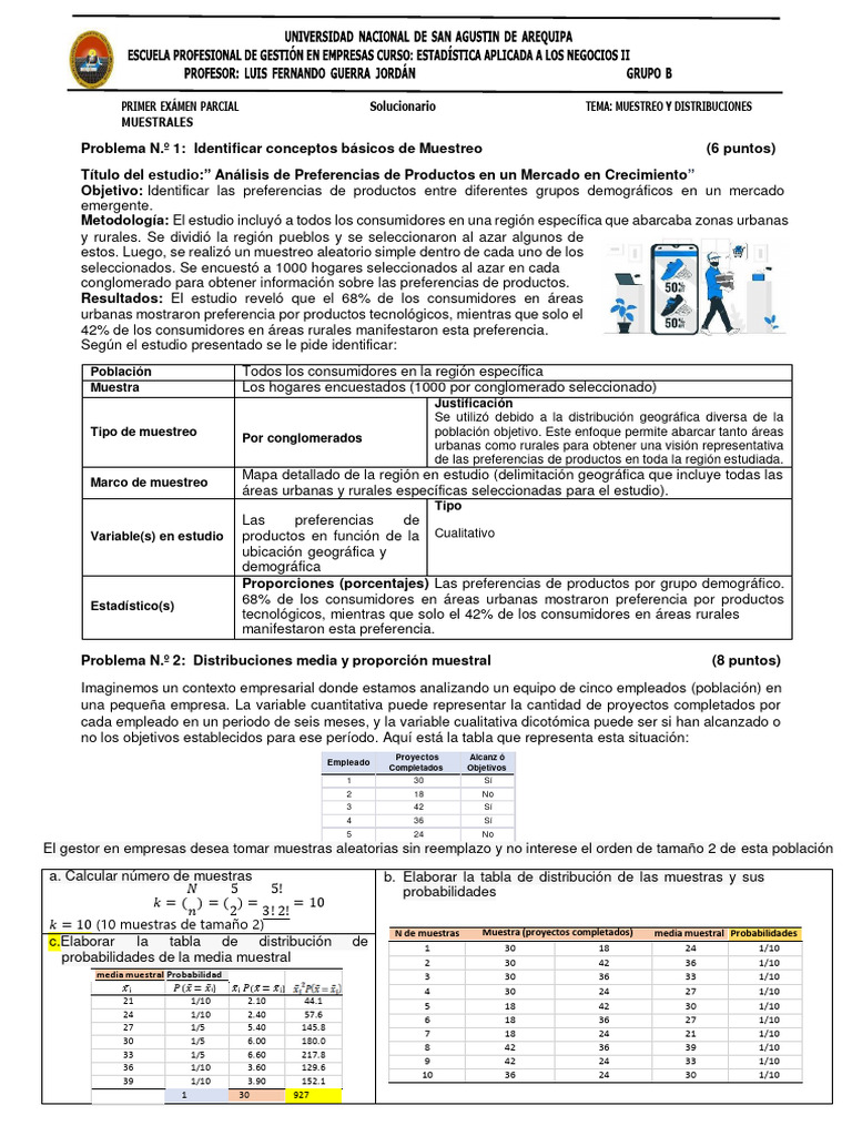 Solucionario Primer Examen Grupo B Correcion | PDF