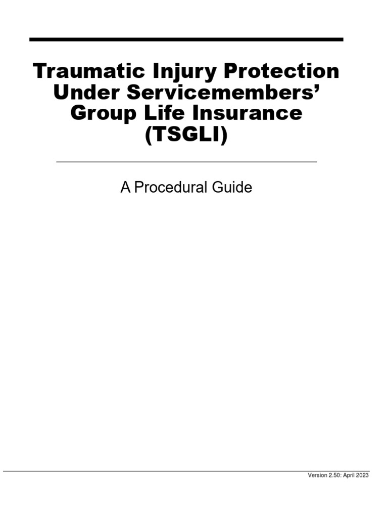 TSGLI Procedural Guide v2.50 | PDF