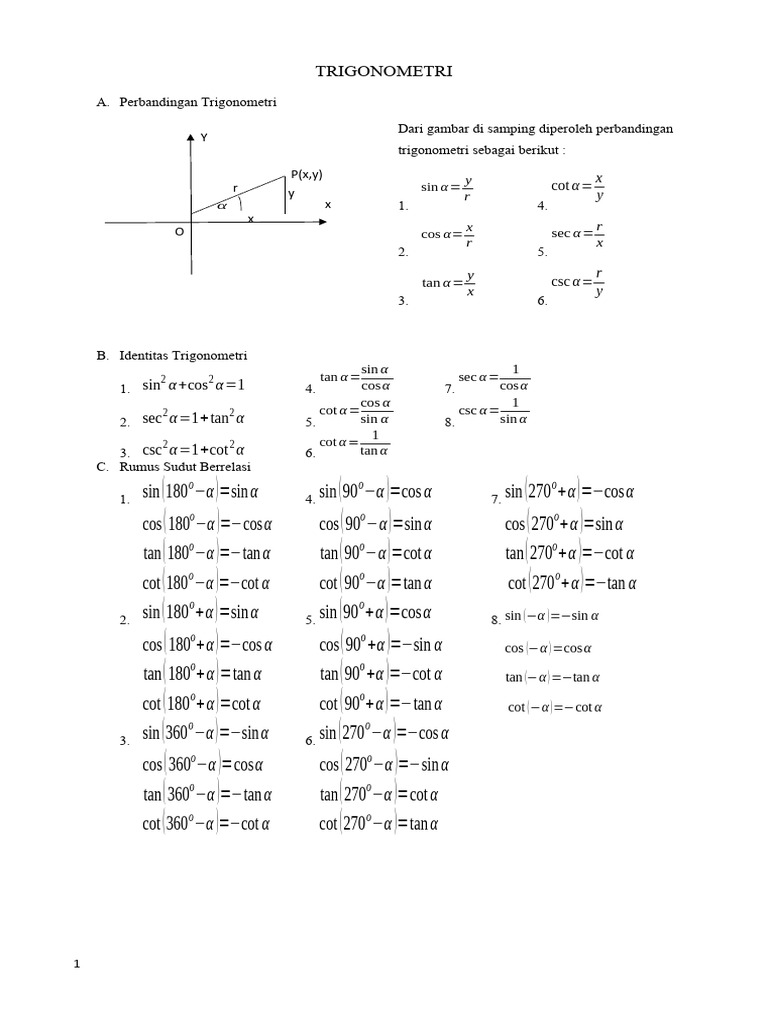 Trigonometri Klas Xi Mipa | PDF