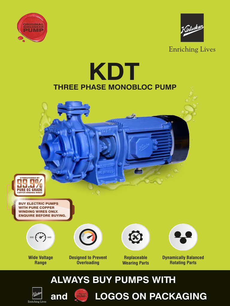 KDT Two Stage Three Phase Monobloc Pump | PDF