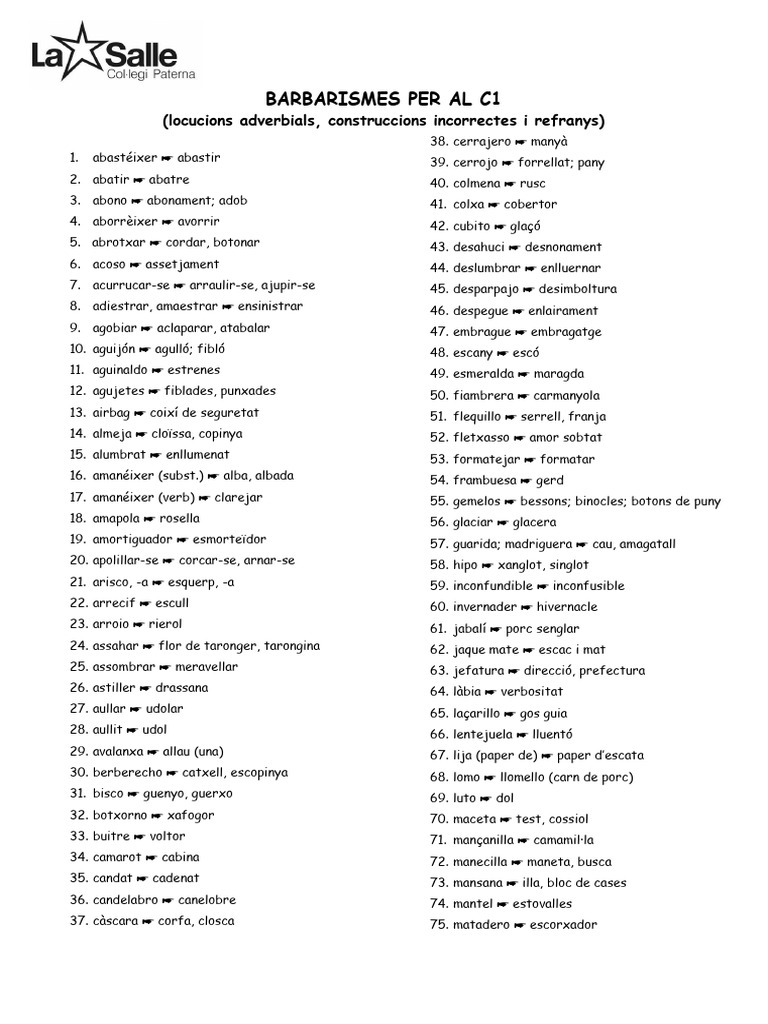 Barbarismes C1 | PDF