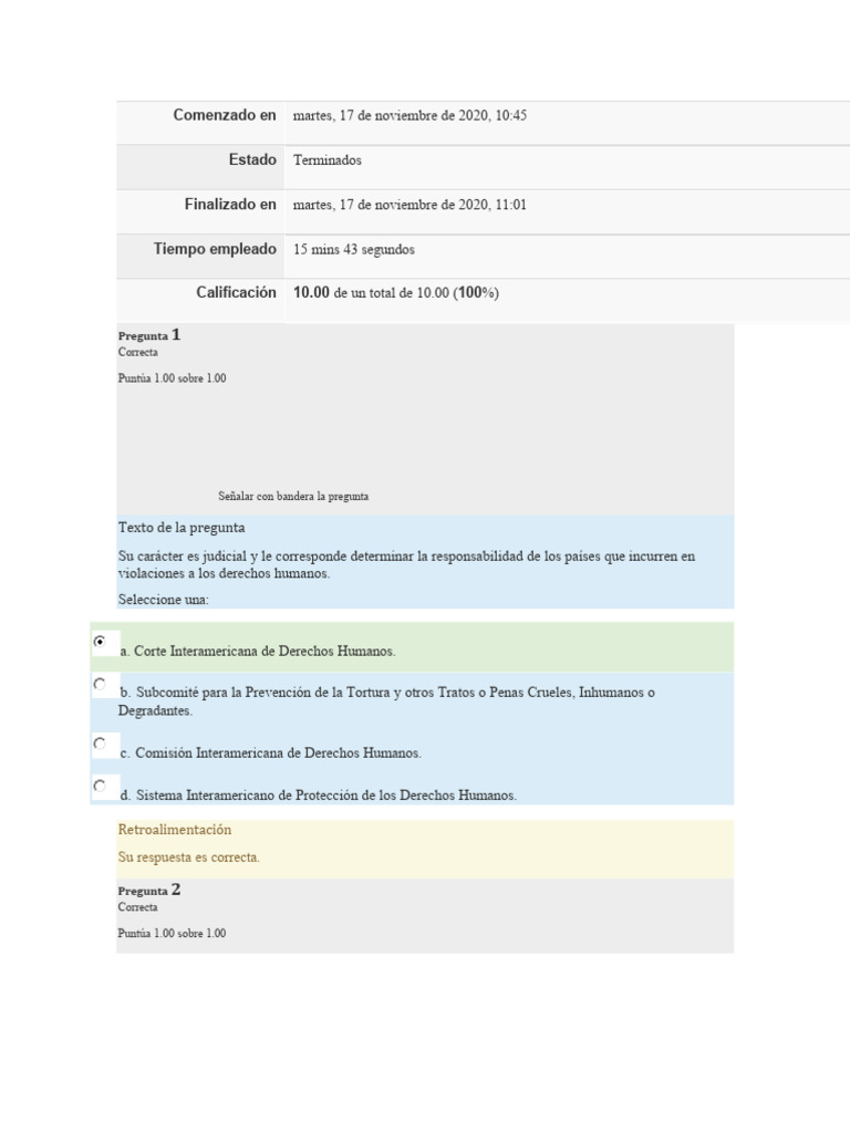 Cuestionario Final Modulo 2 CNDH Prevencion de La Tortura | PDF ...