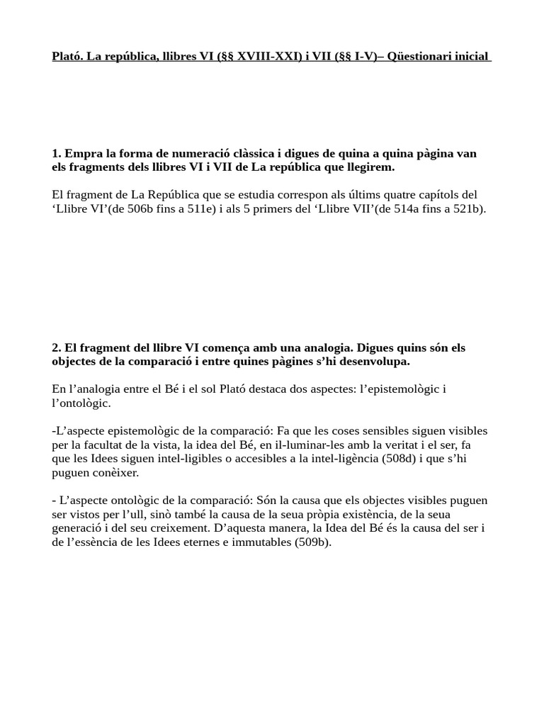 Filosofia Platon 2 Batx | PDF