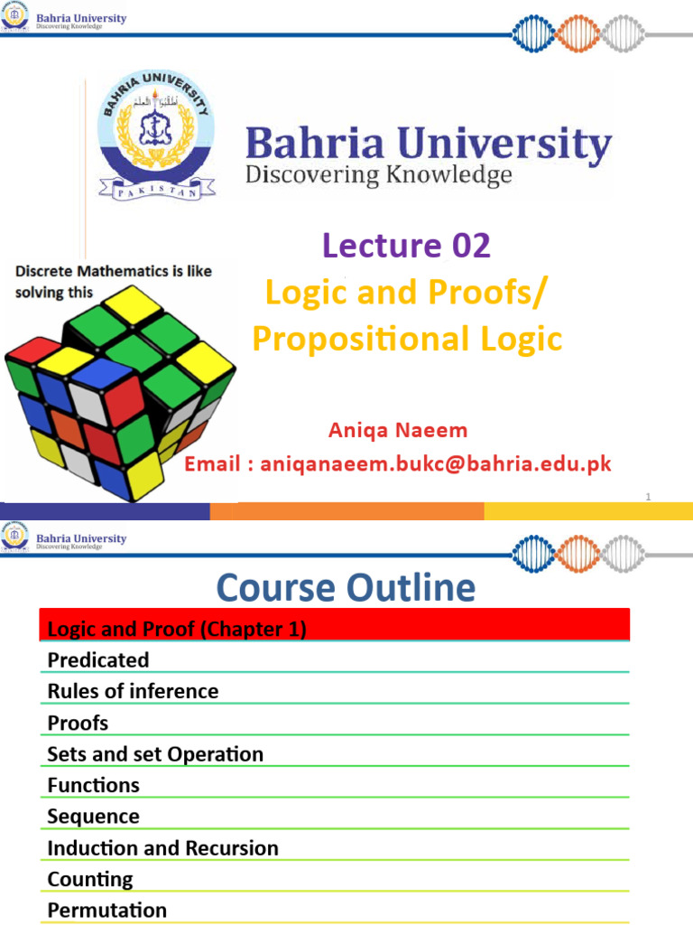 DM Lecture 2 Logic and Proofs 13102021 031322pm | PDF | Logic ...