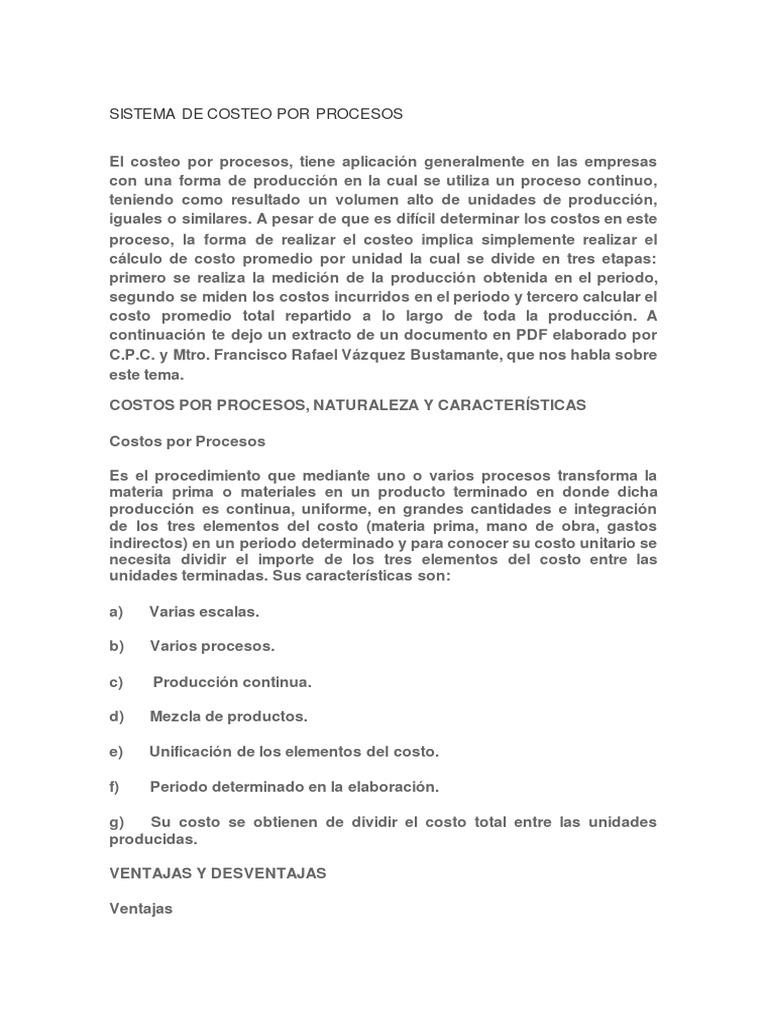 Costos Por Procesos 2 | PDF | Inventario | Economias