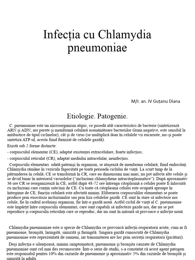 Infecția Cu Chlamydia Pneumoniae | PDF
