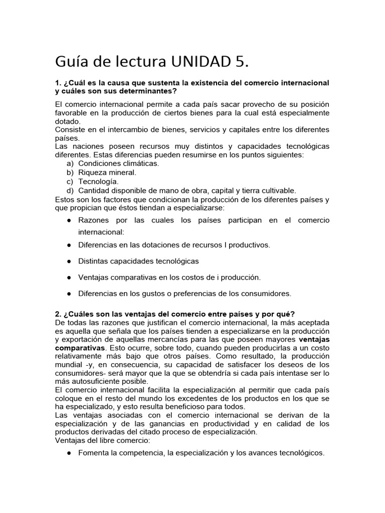 Guia de Lectura N5 TERMINADA | PDF | Tipo de cambio | Balance de pagos Guia de Lectura N5 TERMINADA | PDF | Tipo de cambio | Balance de pagos