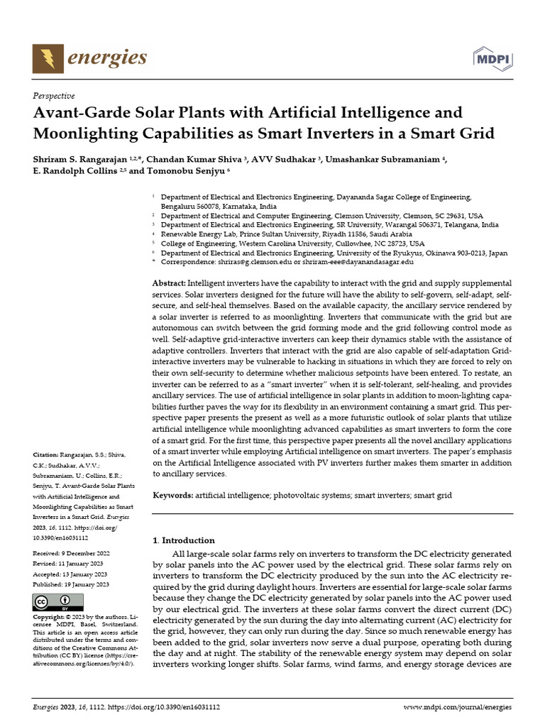 Avant-Garde Solar Plants With Artificial Intellige | PDF | Power ...