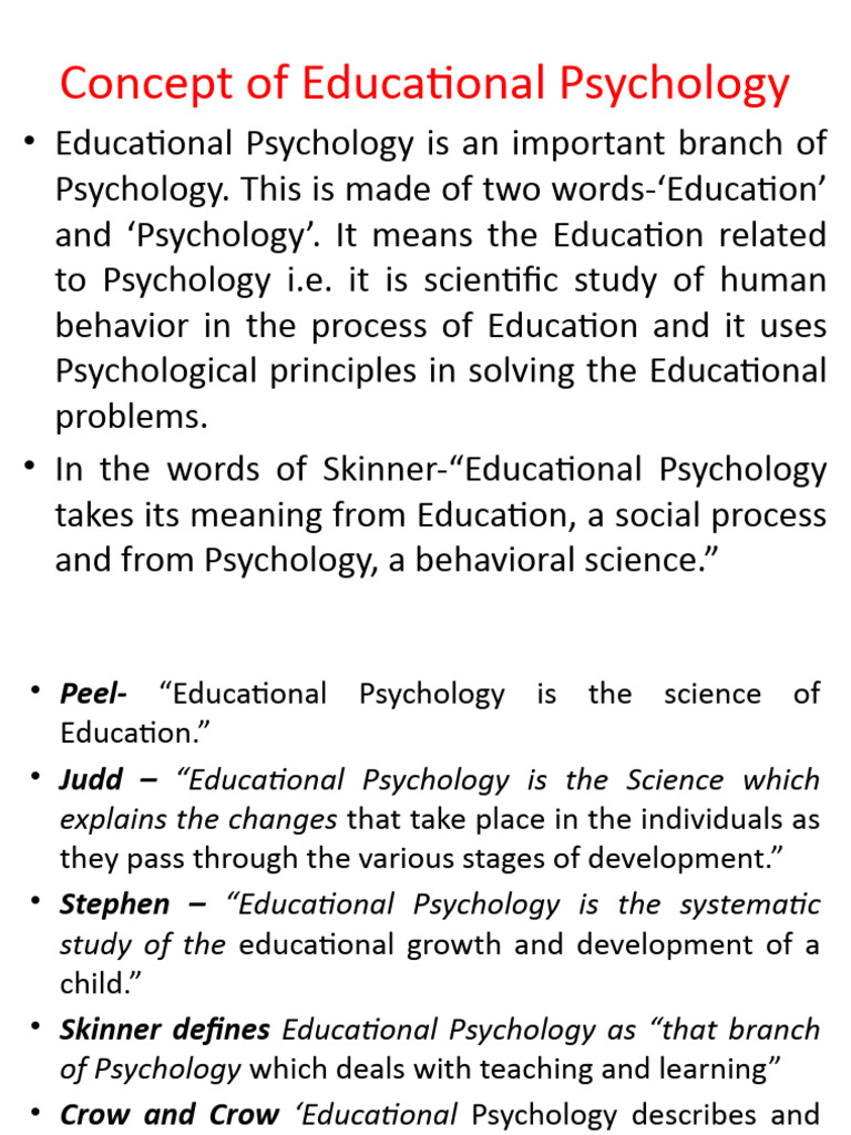 Understanding Educational Psychology Concepts | PDF | Educational ...