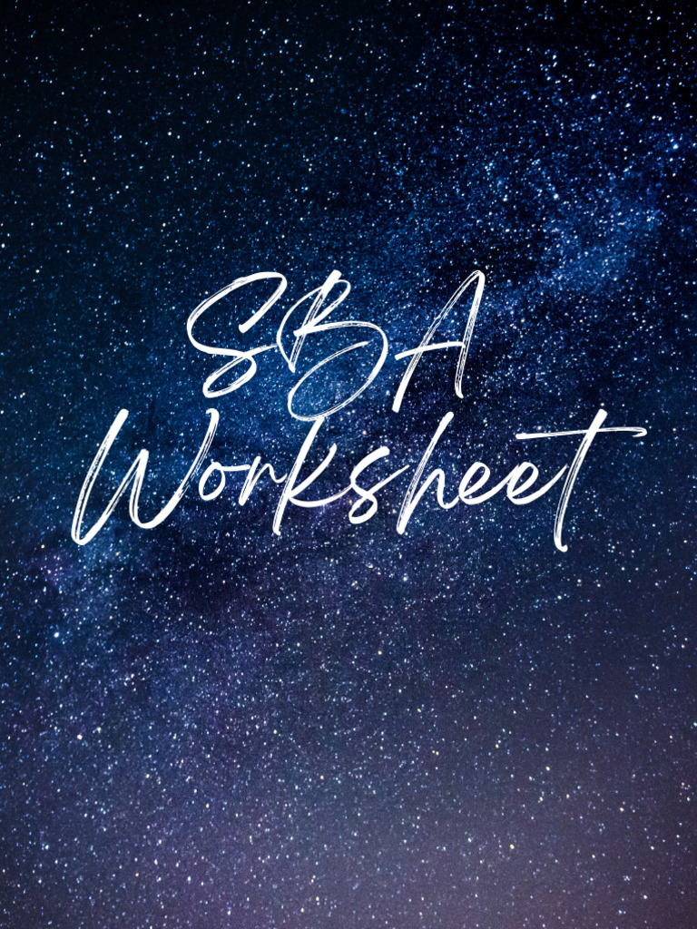 SBA Worksheet | PDF