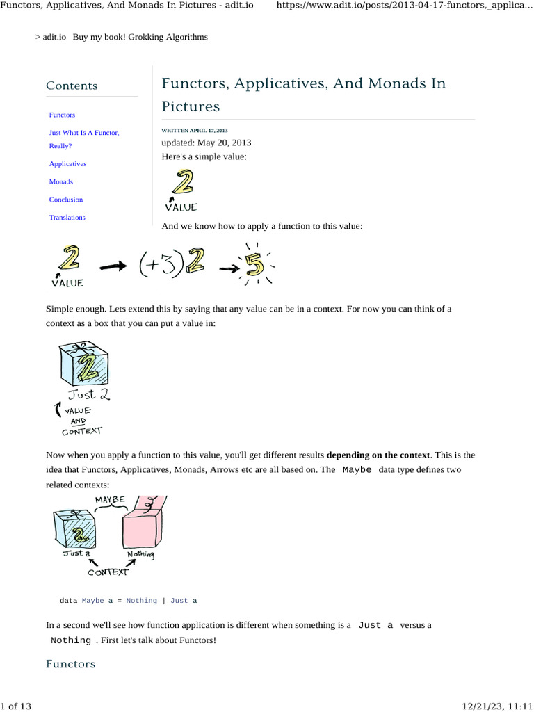 Functors, Applicatives, and Monads in Pictures | PDF