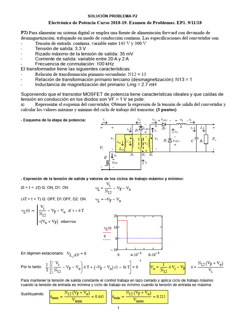 EP1819 Examen 181109 Problema 2 SOLUCIÓN | PDF | Bienes manufacturados | Electromagnetismo