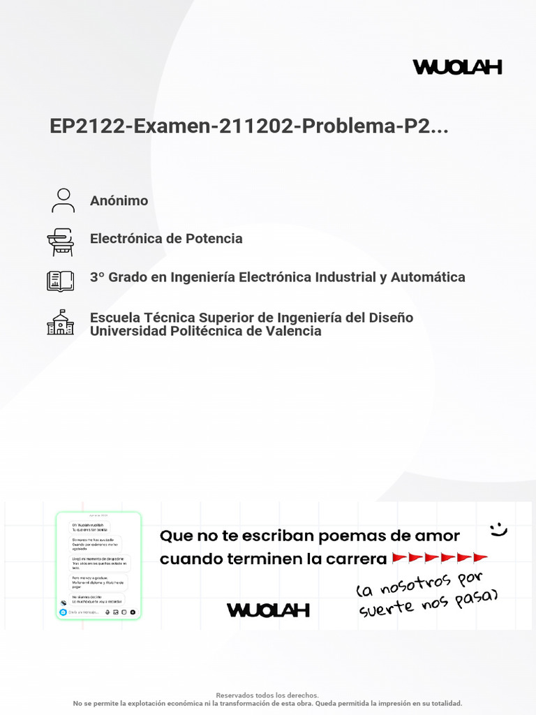 EP2122 Examen 211202 Problema P2 Solucion | PDF | Ciencia y matemáticas