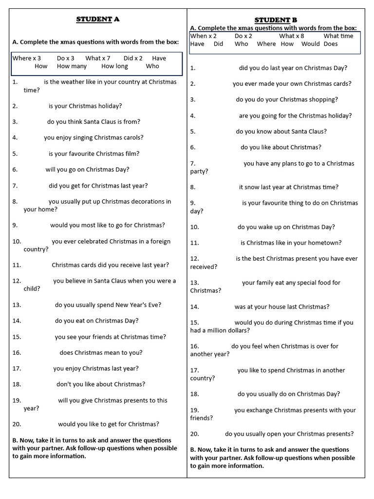 Xmas Conversation B1 | PDF