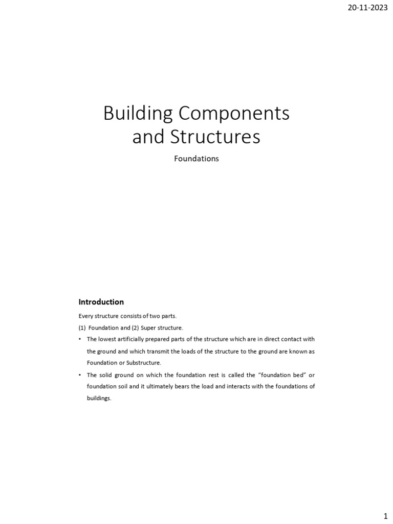 Building Components and Structures | PDF | Deep Foundation | Foundation (Engineering)
