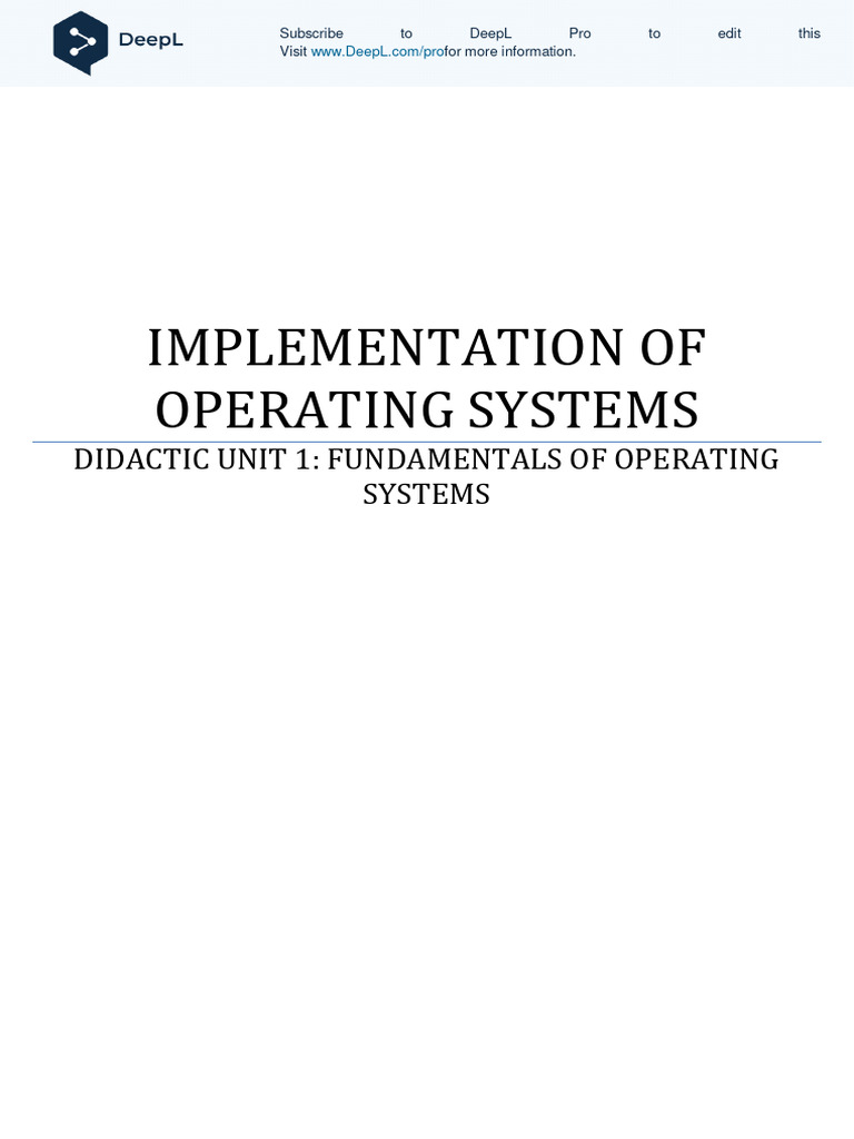 ISO Unit 01 Fundamentals OS | PDF | Operating System | Process (Computing)