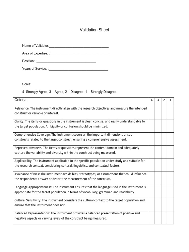 Validation-Sheet-G3 (2) | PDF