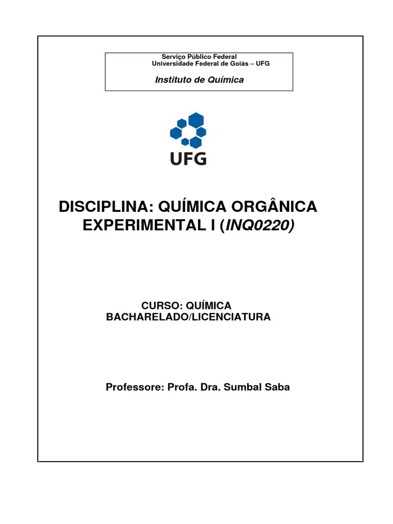Química Orgânica Experimental 1 Pdf