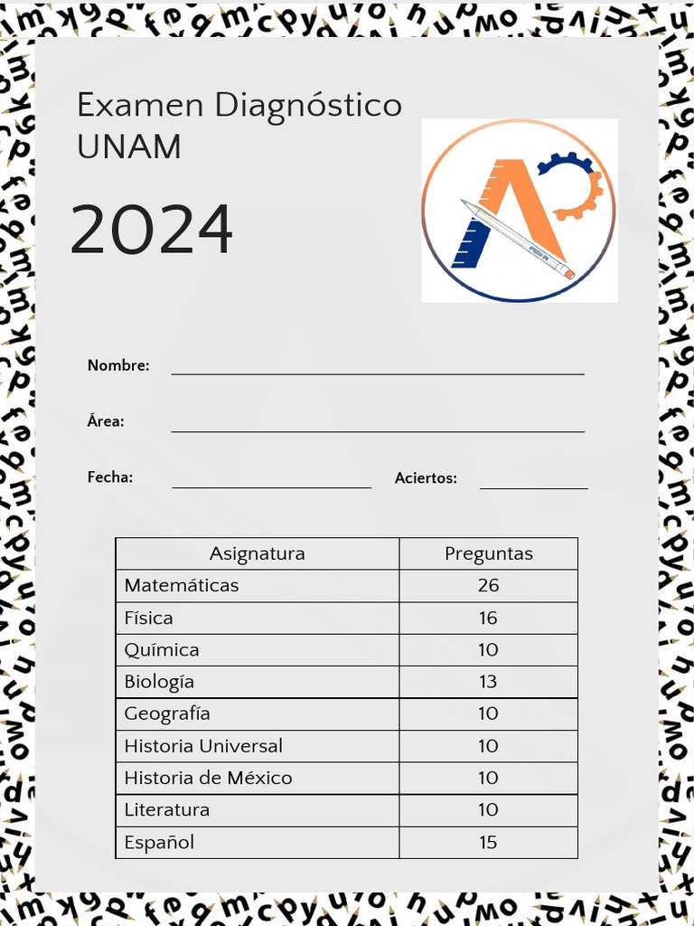 Examen Diagnóstico Unam 2024 | PDF
