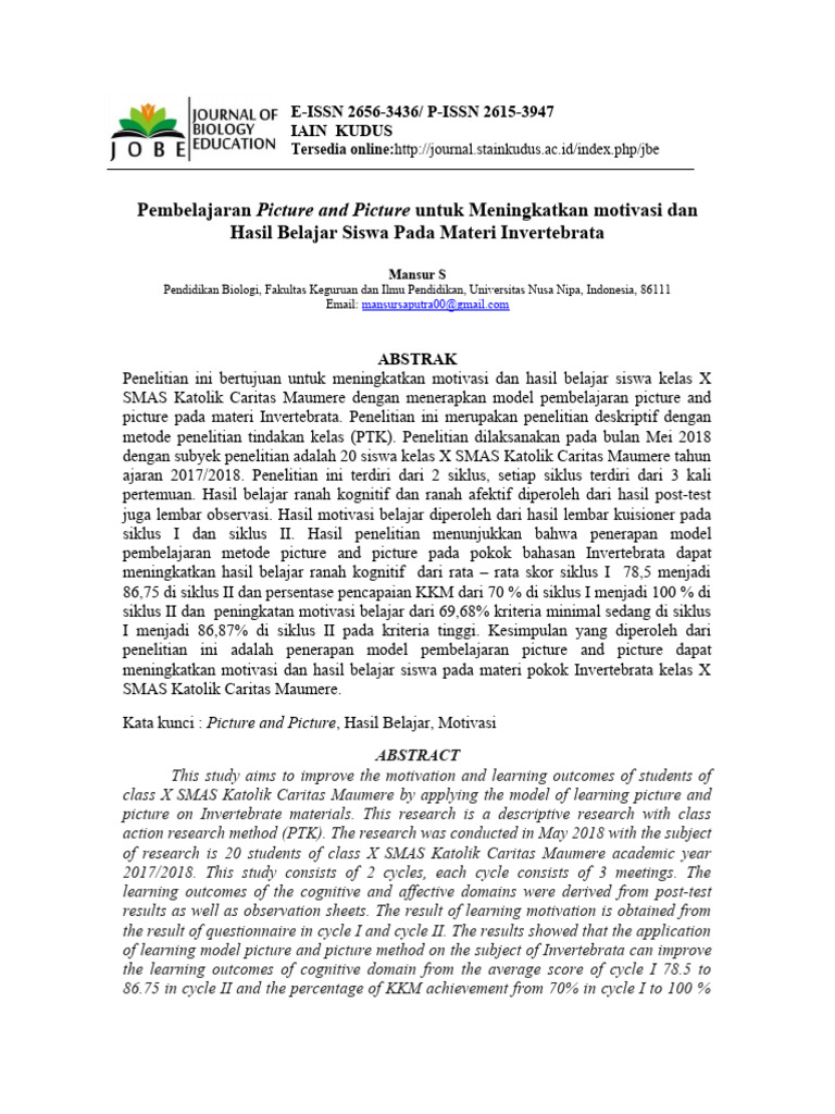 Pembelajaran Picture and Picture Untuk Meningkatkan Motivasi Dan Hasil ...