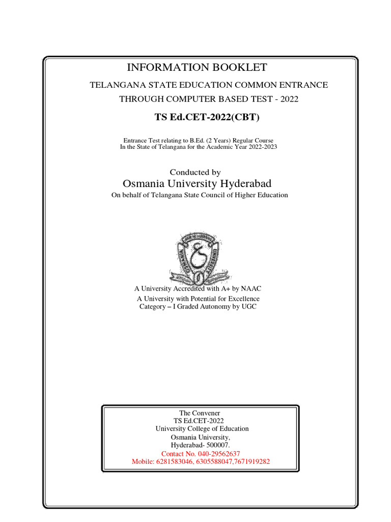 Information Booklet - 2022 - Latest | PDF | Academic Degree ...