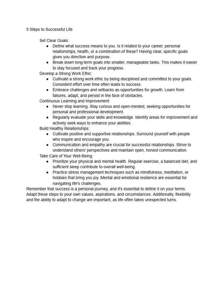 5 Steps to Achieve Personal Success | PDF | Self-Improvement
