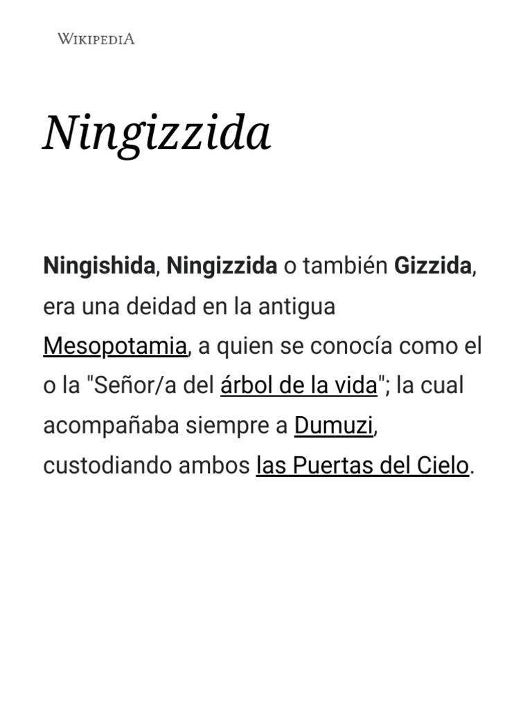 Ningizzida: Deidad Sumeria y Serpiente | PDF | Mitología comparada ...
