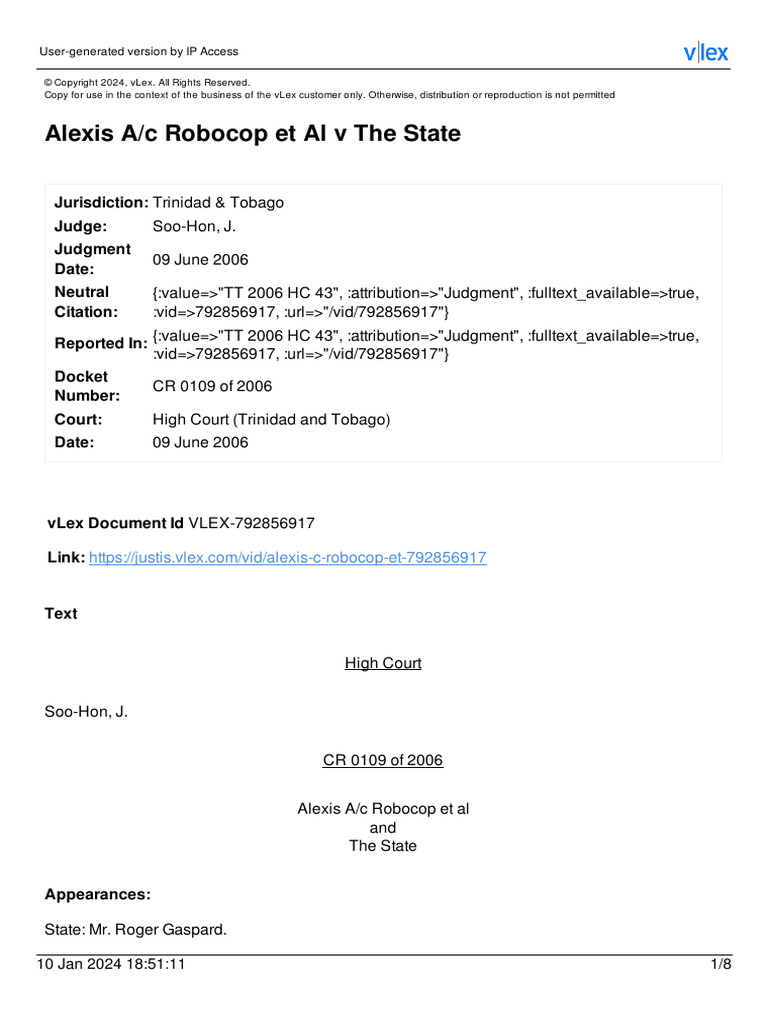 Alexis Ac Robocop Et Al V The State Alexis Ac Robocop Et Al | PDF | Bail | Misconduct