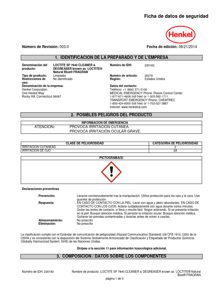 MSDS - SF 7840 Biodegradable Cleaner & Degreaser | PDF | Agua | Ciencias fisicas