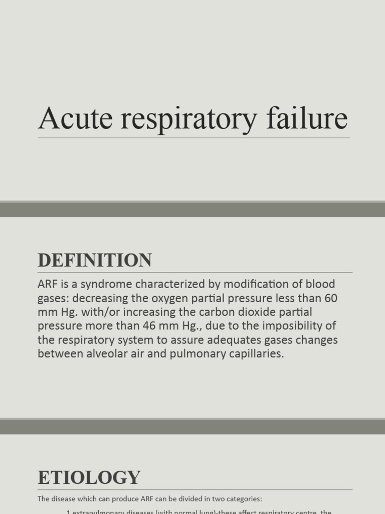 Acute Respiratory Failure | PDF