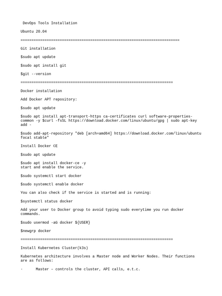 DevOps Tools Installation | PDF | Information Technology Management | Software Development