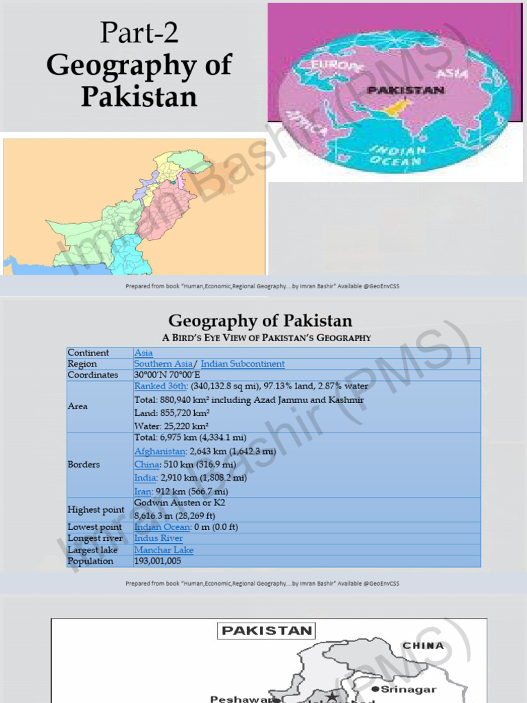 Geography of Pakistan | PDF | Pakistan | South Asia