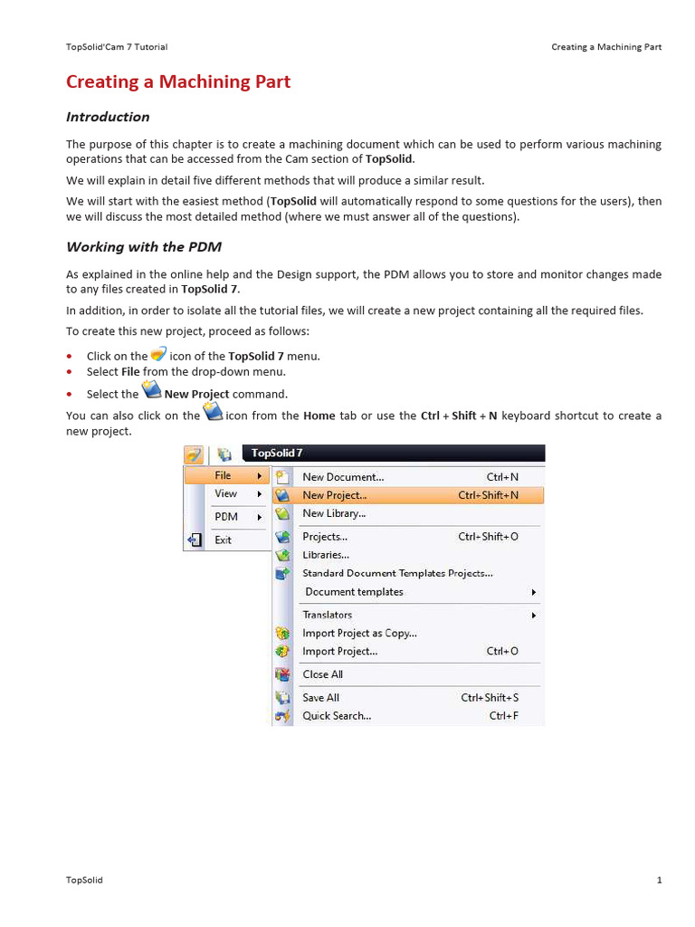 Tutorial TopSolid'Cam - Pag 5 A 10 | PDF | Computer File | Icon (Computing)