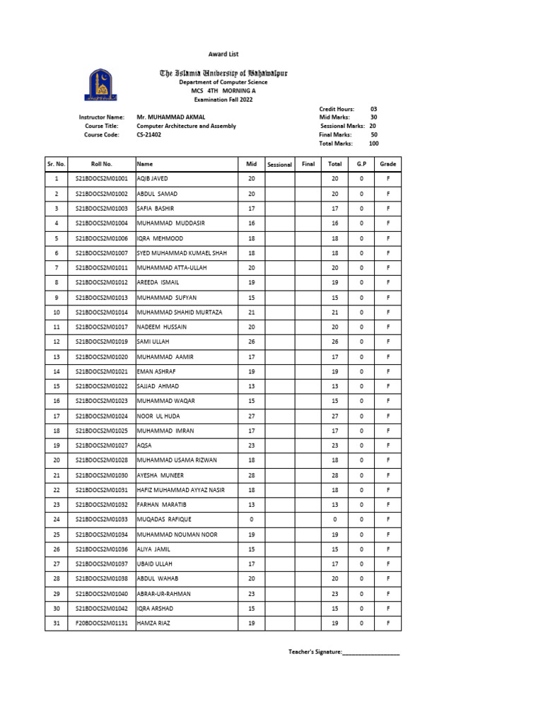 MCS Spring 2021-2023 Morning A | PDF