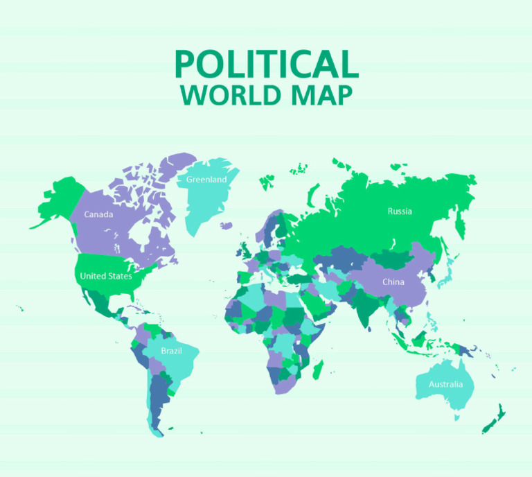 Labeled Political World Map With Countries | PDF