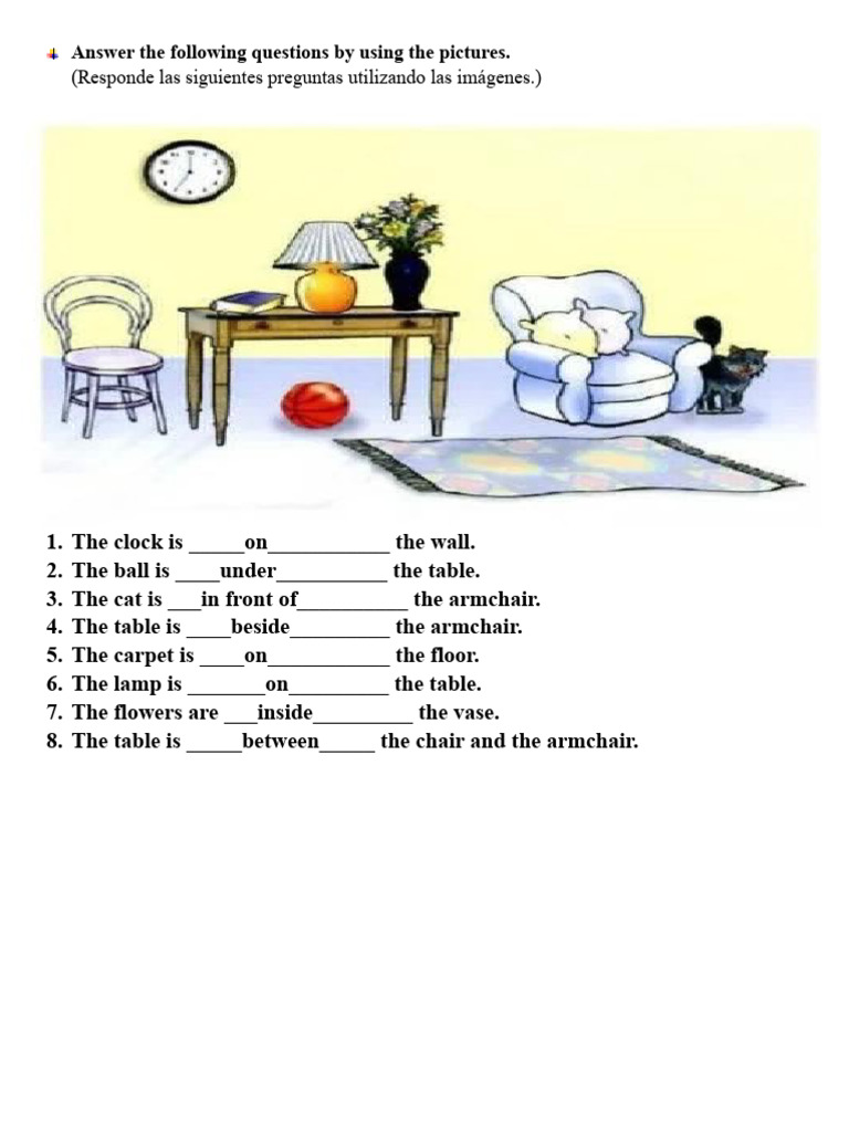Prepositions Illustrated with Pictures | PDF