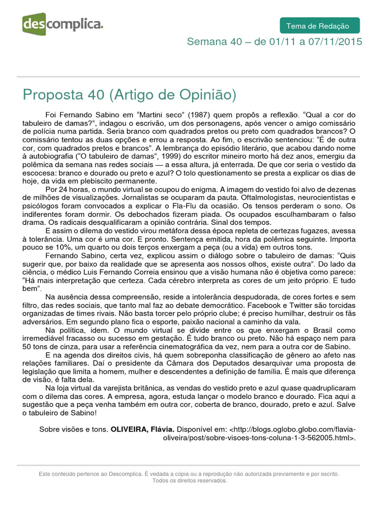 Artigo de Opinião - Intolerãncia | PDF | Verdade | Cor