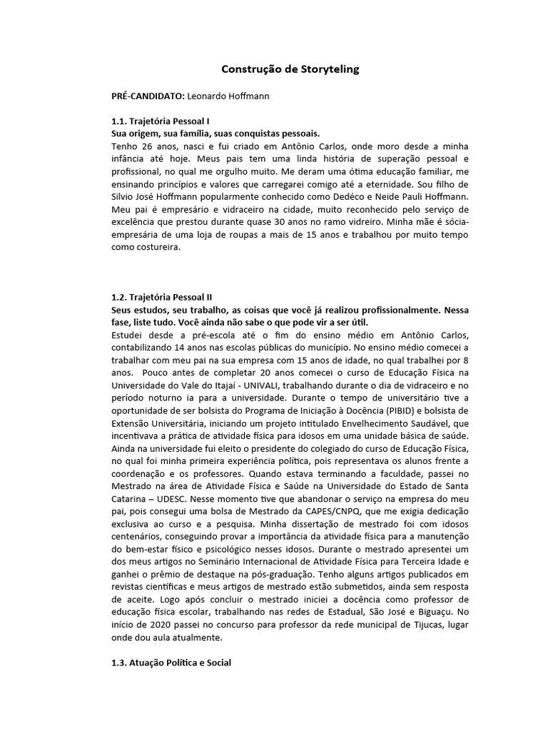 Modelo de Biografia | PDF